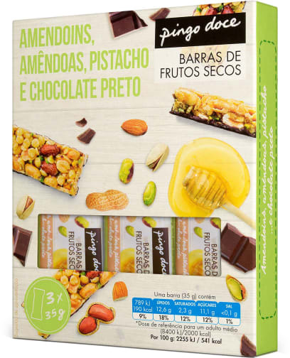 PINGO DOCE BARRAS DE FRUTOS SECOS AMENDOINS, AMÊNDOAS, PISTACHIO E ...
